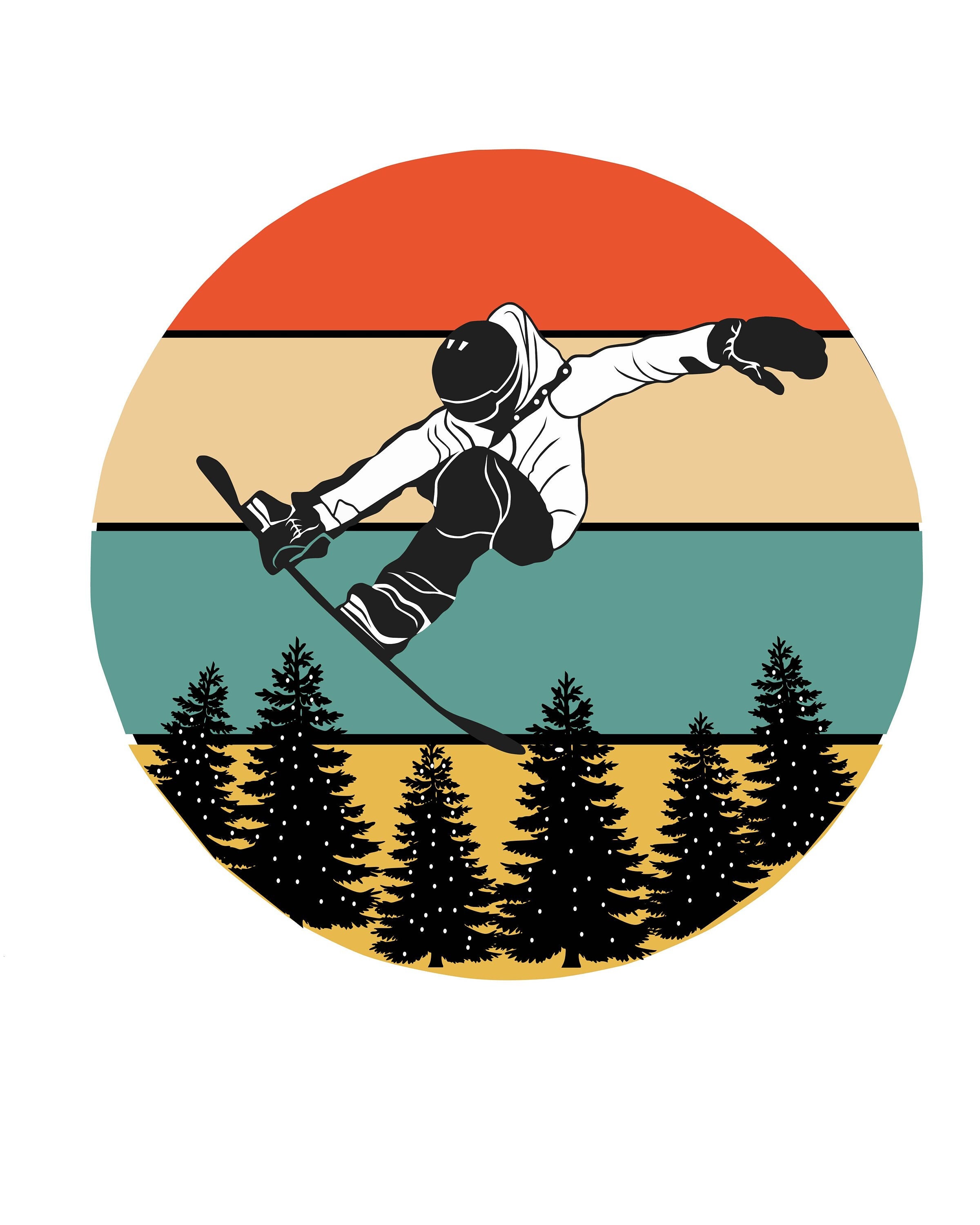 Snowboard SVG Retro Snowboarding Svg Skiing Clipart | Etsy