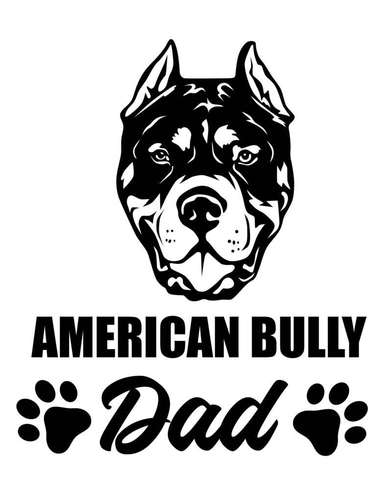 American Bully Dad Svg, American Bulldog, Bully Dog, American Bully ...