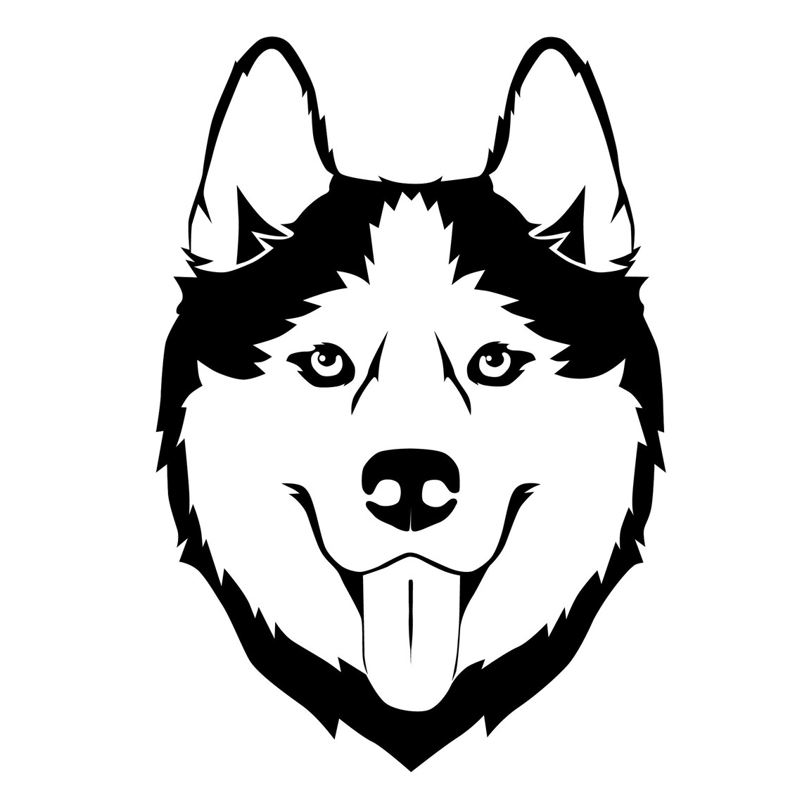 Siberian Husky SVG | Husky Dog Silhouette | Dog Breed SVG | Husky Line ...