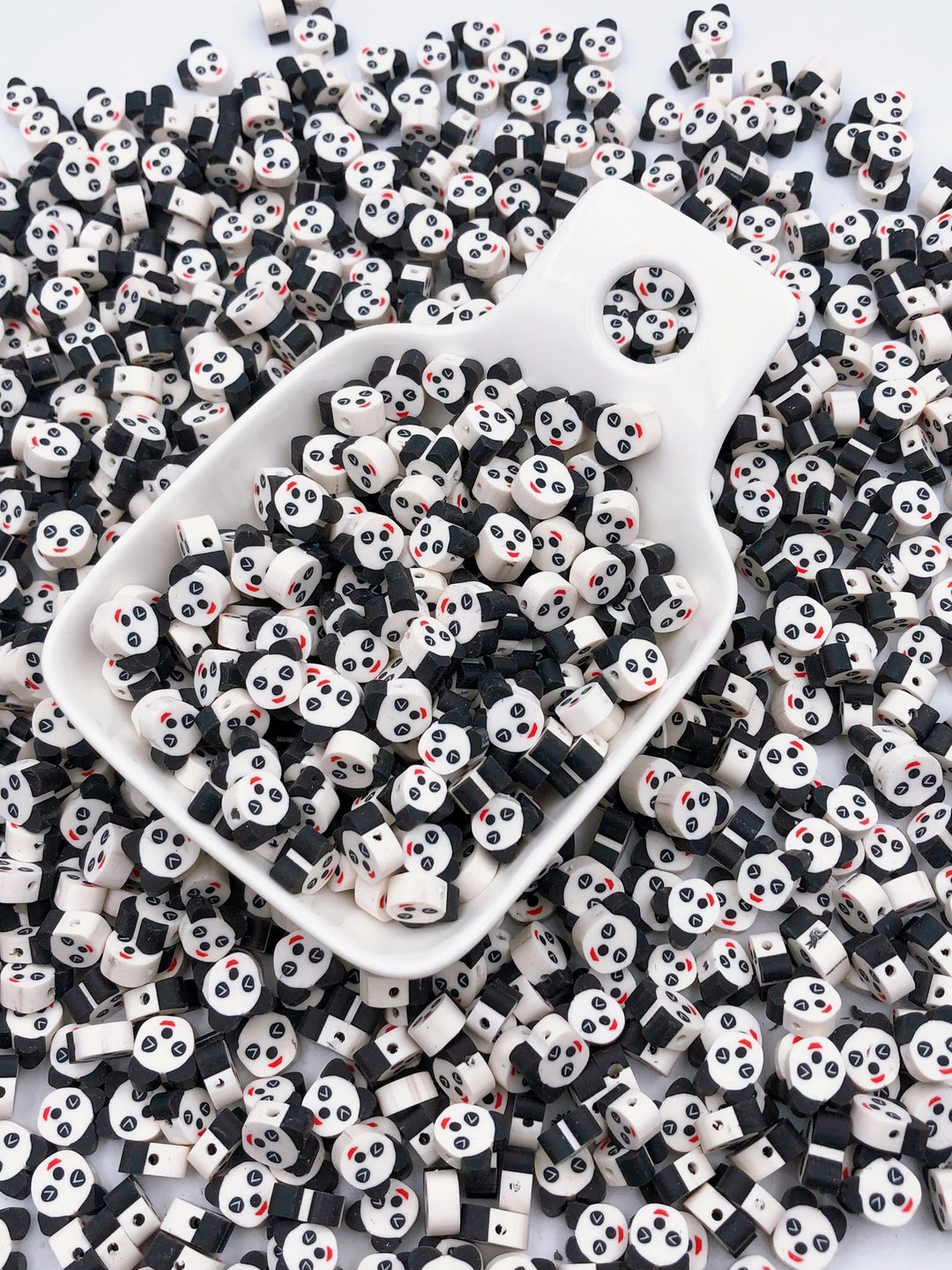 10mm Polymer Clay Panda Bear Shaped Beads, Panda Silicone Beads, Panda ...