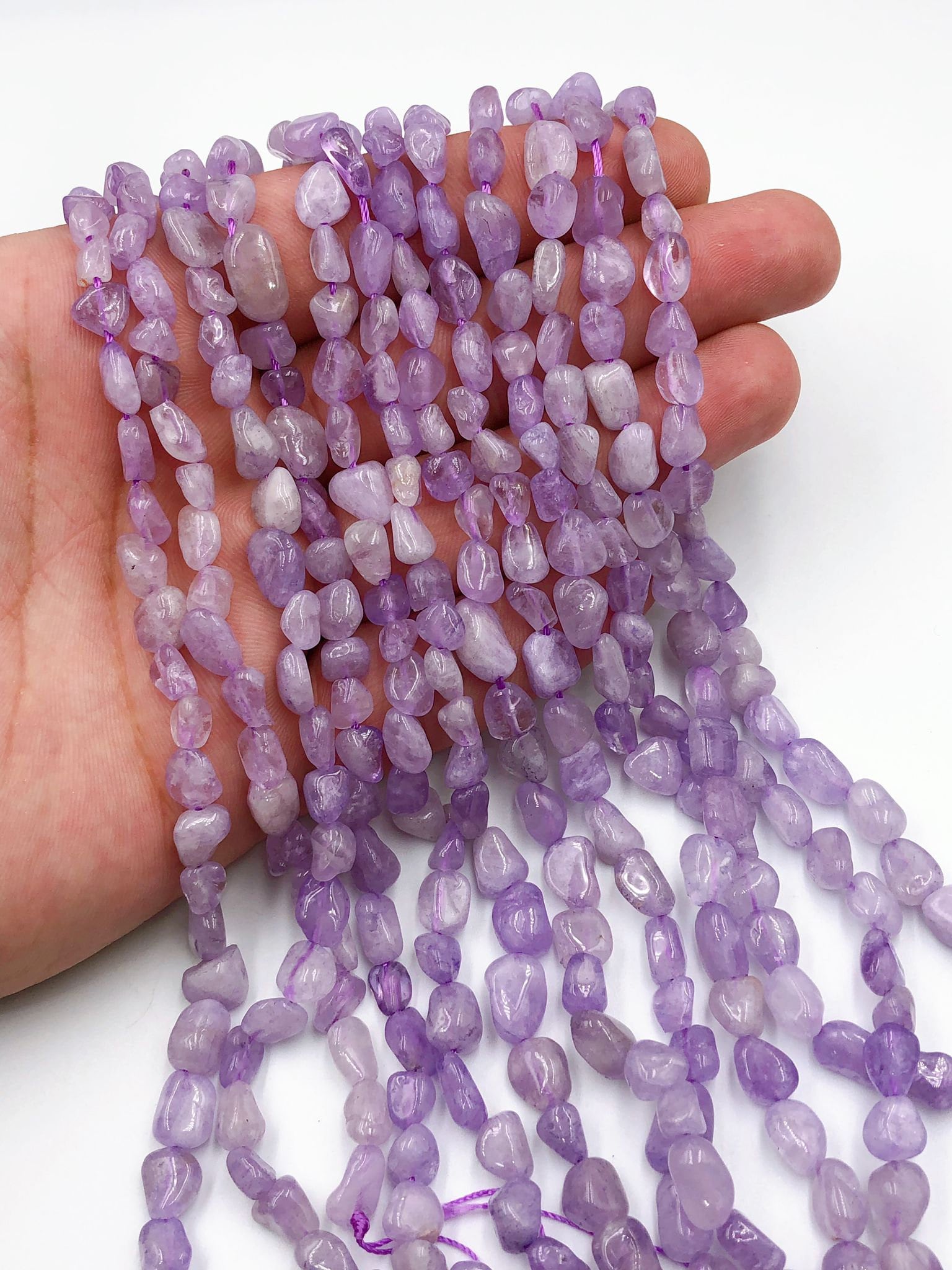 Natural Kunzite Nugget Shaped Beads Semi Precious Stone Smooth Polished ...