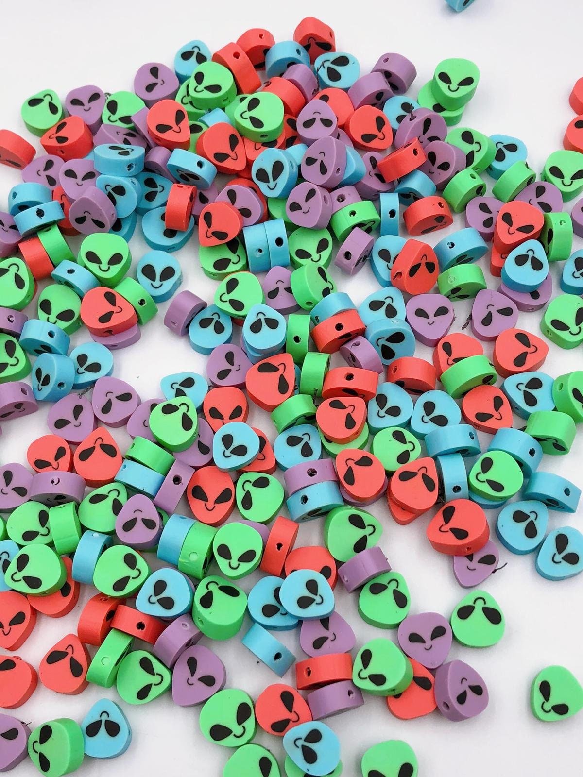 Alien Shape Polymer Clay Beads Alien Head Figure Fimo Beads - Etsy