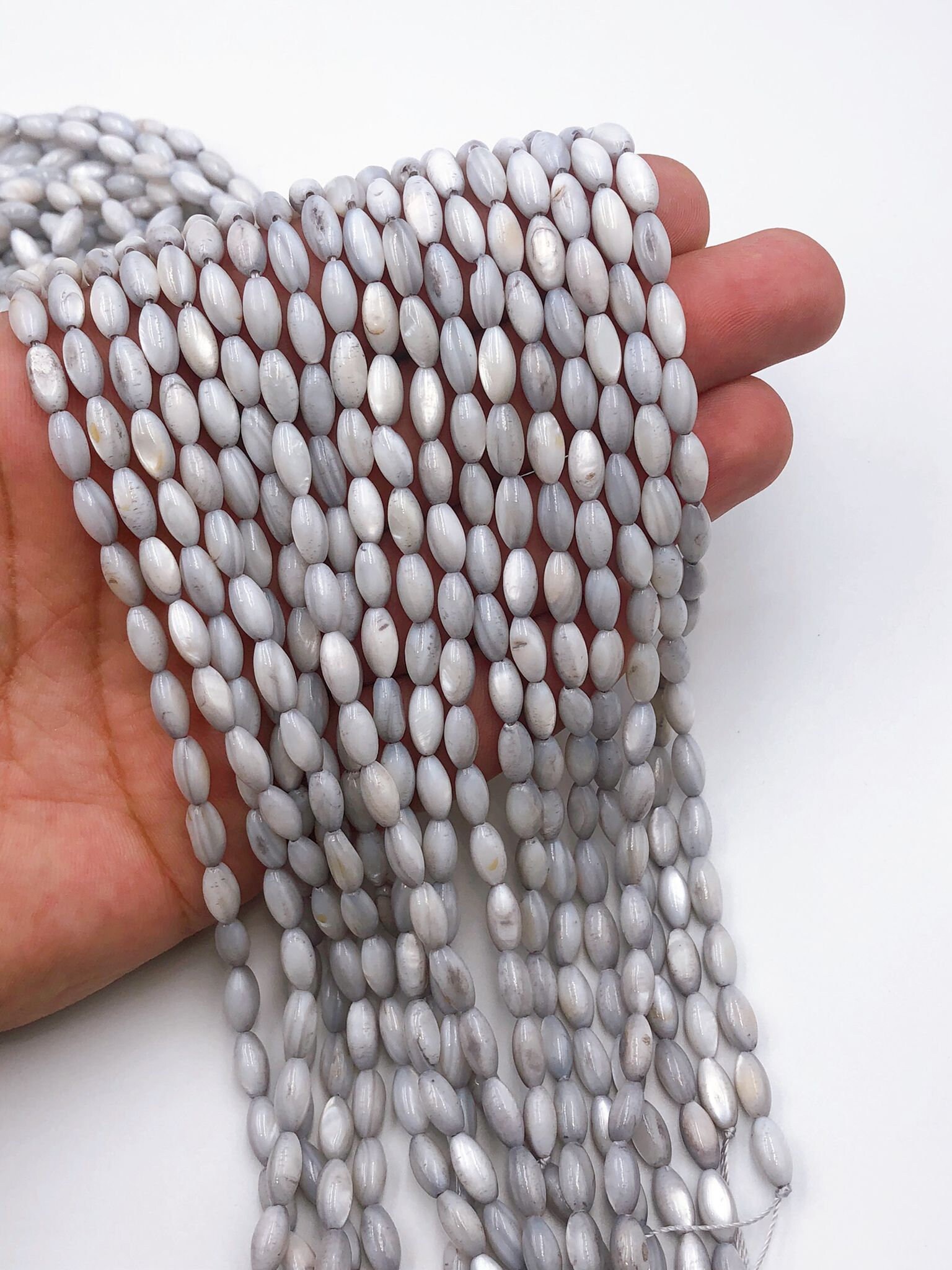 Rice Gemstone Mother of Pearl Beads MOP Spacer Beads Healing - Etsy