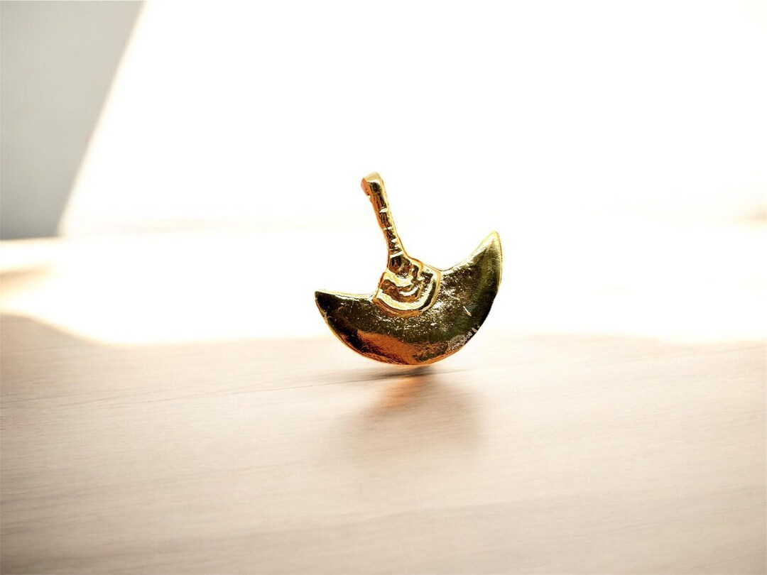 Gold Ancient Crescent Moon Pendant, Ancient Symbol Charm for Jewelry ...
