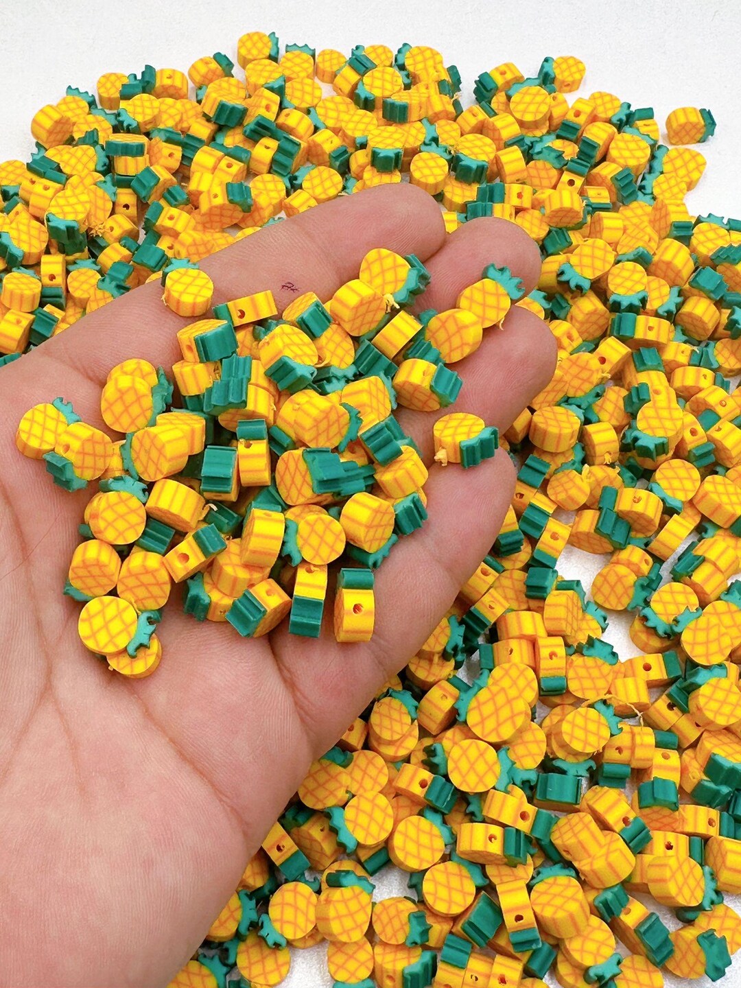 10mm Pineapple Fruit Polymer Clay Beads Slices for Pineapple Gift ...