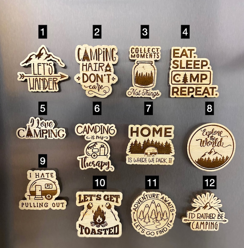 Camping Theme Fridge Magnets | Summer | Outdoors | Travel | Nature - Etsy
