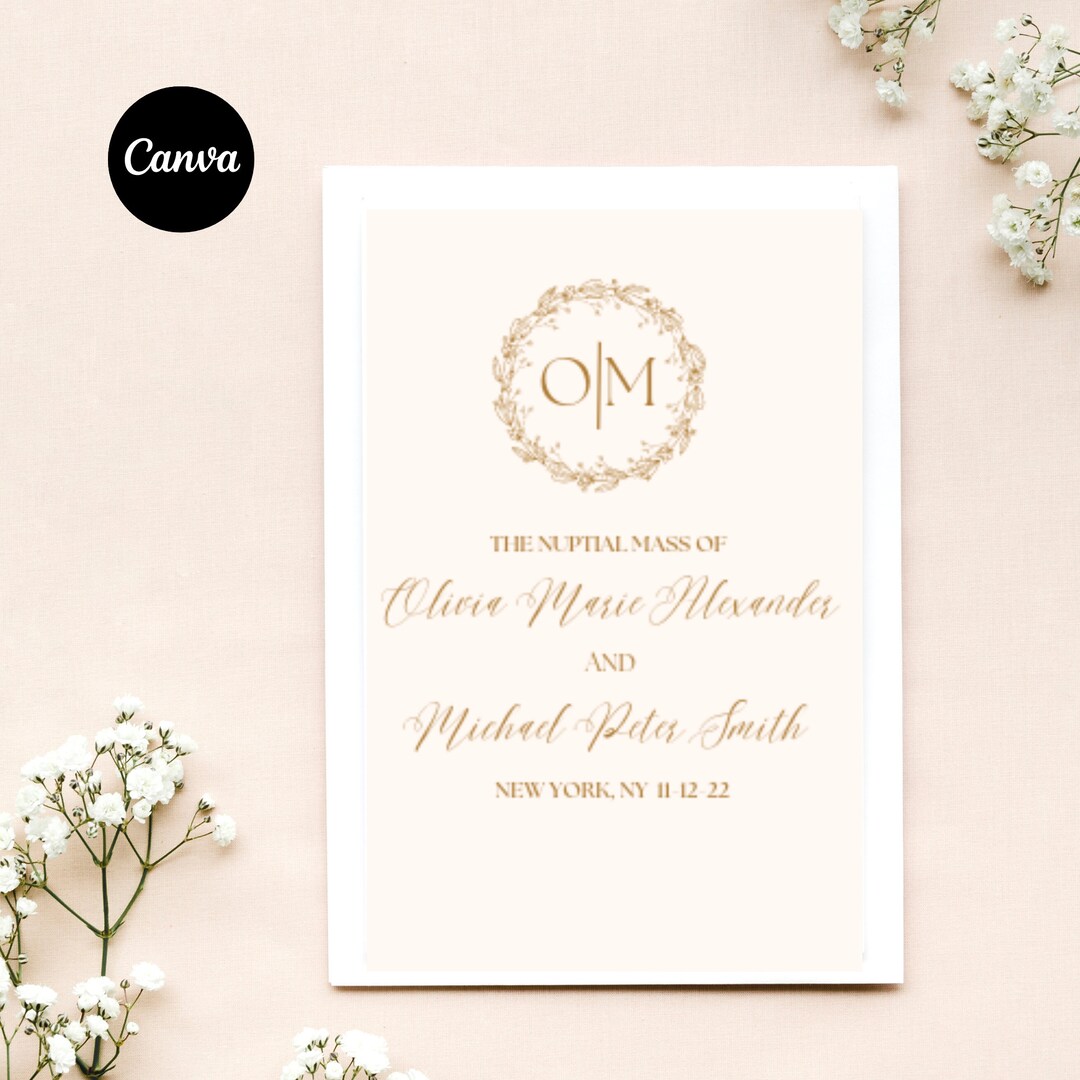 CATHOLIC CEREMONY MASS Program - Etsy