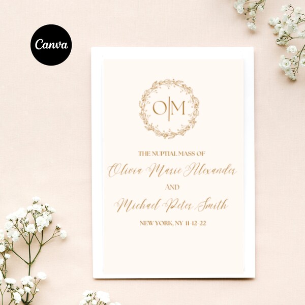 Catholic Funeral Mass Program Template - Etsy