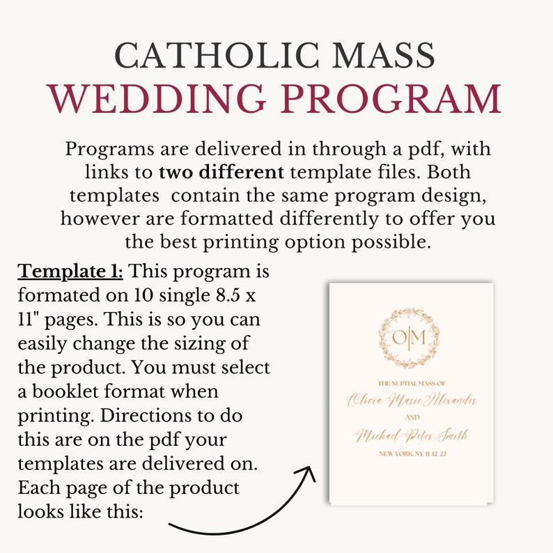 CATHOLIC CEREMONY MASS Program - Etsy
