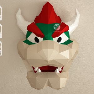 Bowser Papercraft 3d Mario Bros Digital Template Origami