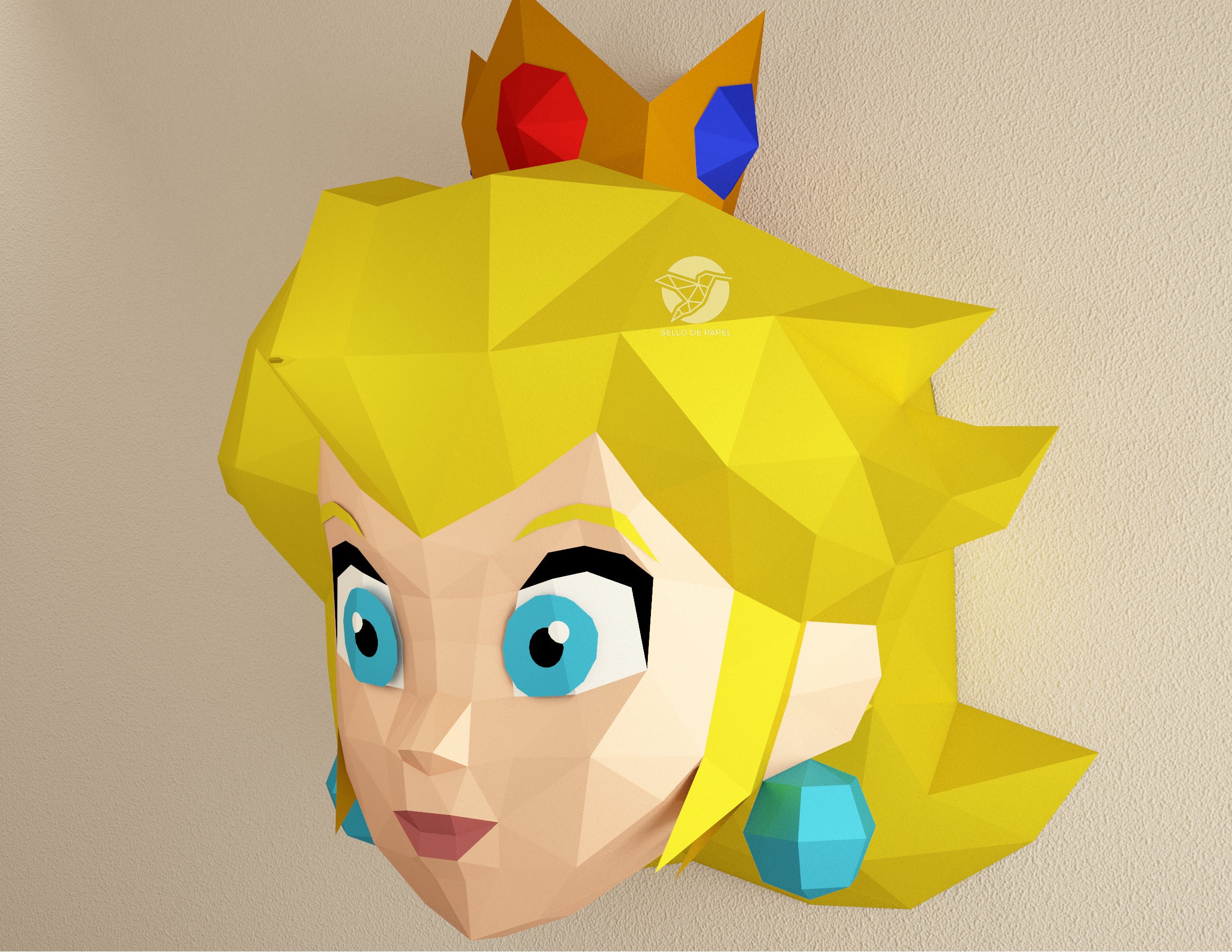 Princess Peach Bross Papercraft PDF Template DIY Model Fanart - Etsy