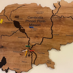 15" Laser Cut and Engraved LDS Mission Maps! Track Your Elder or Sister ...