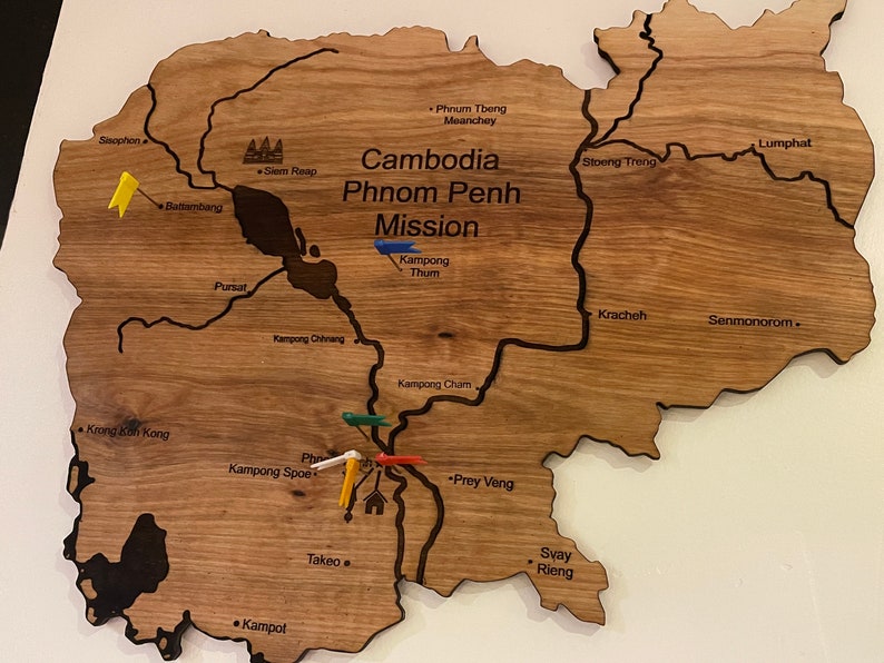 15 Laser Cut and Engraved LDS Mission Maps Track Your - Etsy