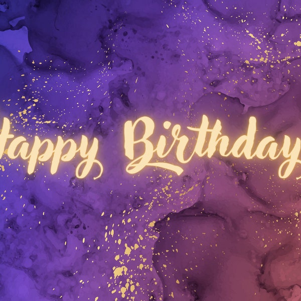 Birthday Card Purple - Etsy