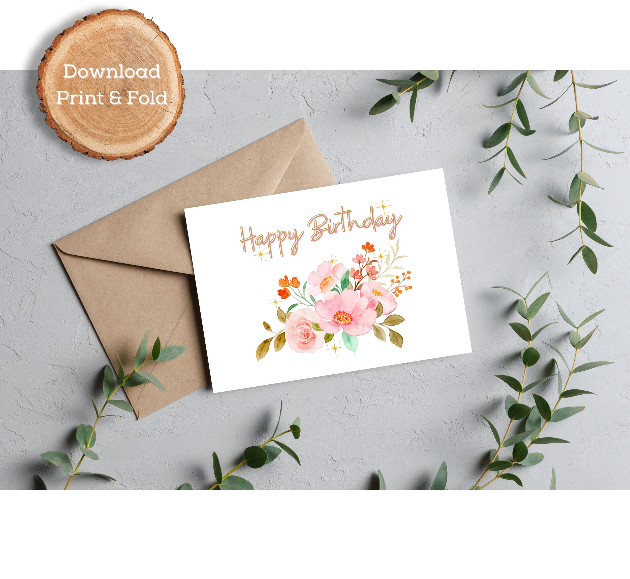 Happy Birthday Card • Printable • Instant Download - Etsy