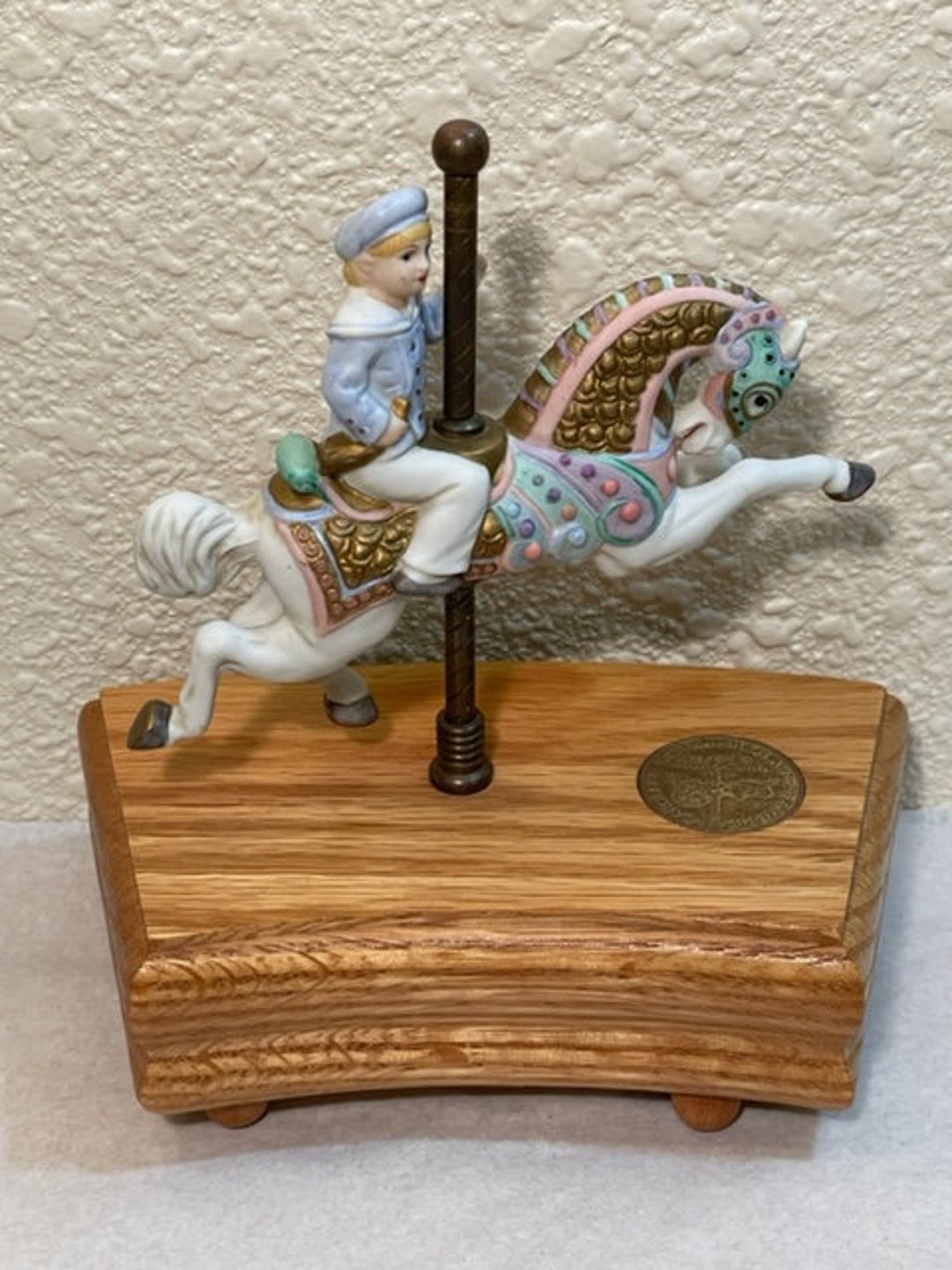 Vintage American Carousel Tobin Fraley Signed Numbered Boy Riding Horse ...