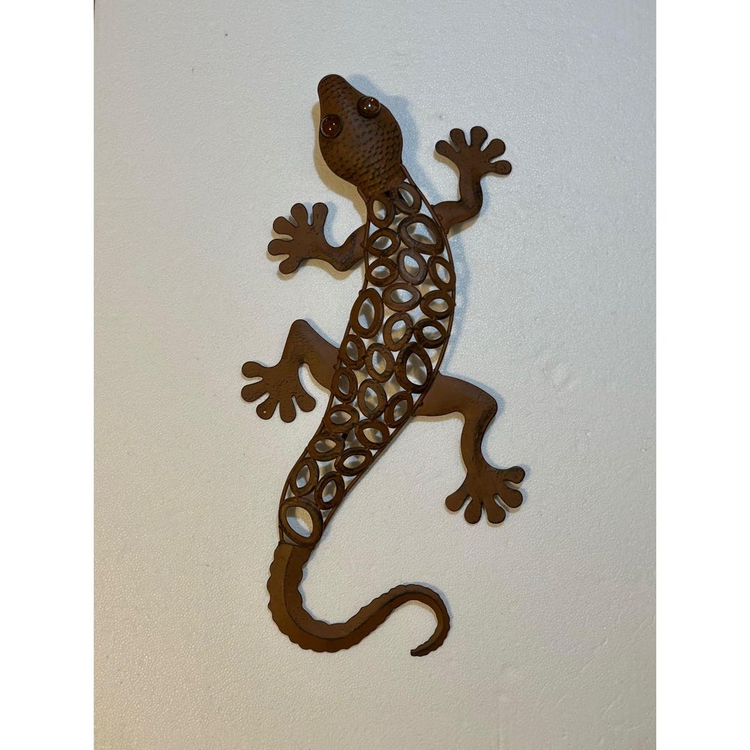 Large Brown Metal Gecko Wall Art Sculpture, 23 X 12 - Etsy