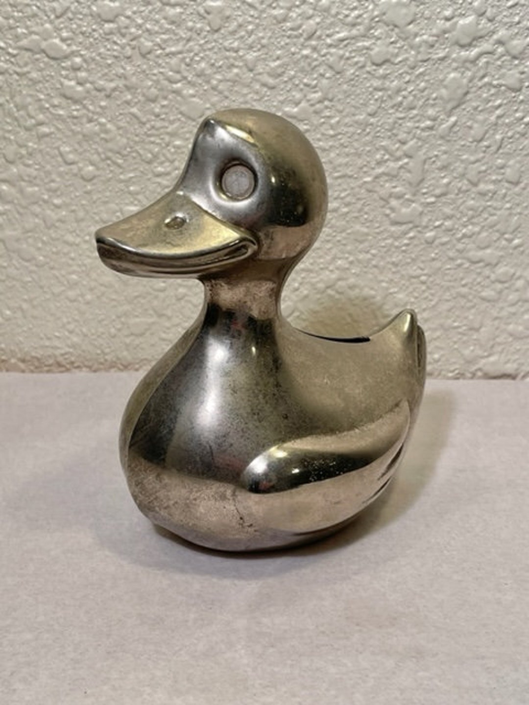 Vintage 5" Silver Plated Duck Coin / Piggy Bank, No Key - Etsy