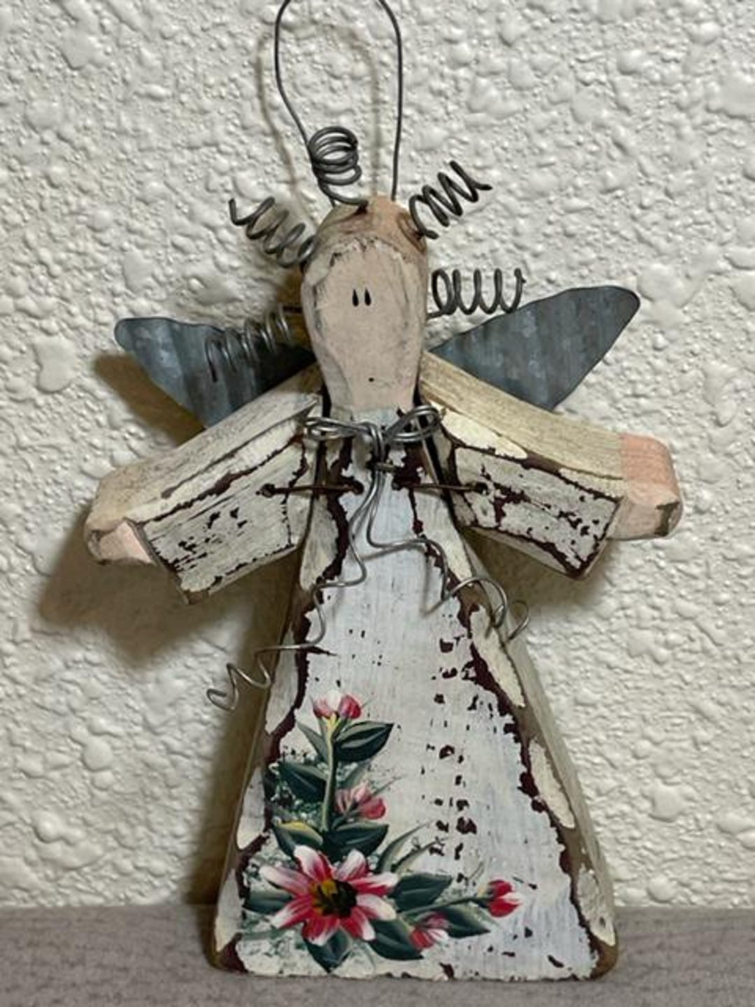 Vintage 6 Tall Rustic Wood Angel - Etsy