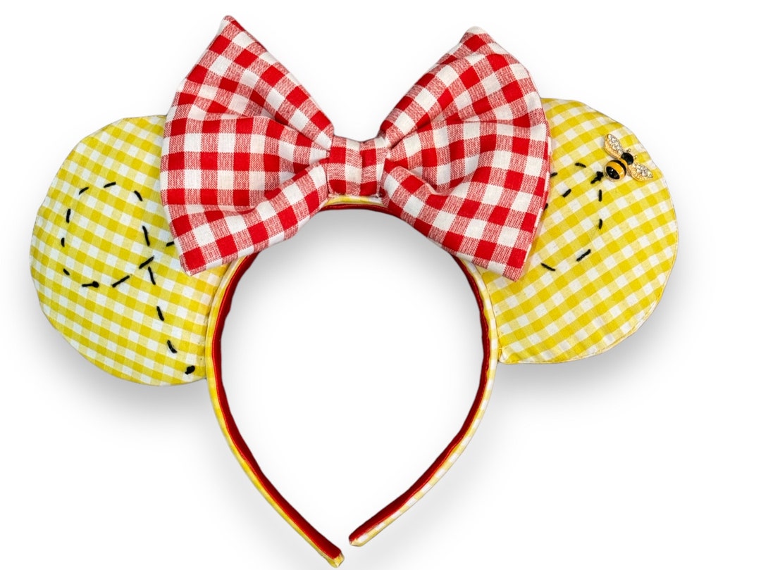 NEW Summer Gingham Winnie the Pooh Mouse Ears, Minnie Ears, Mickey Ears ...