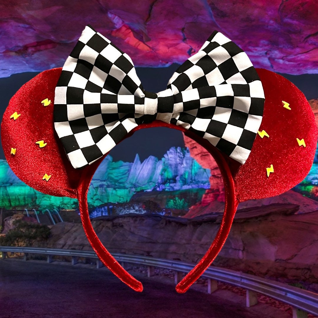 Lightning Race Car Mouse Ears, Minnie Ears, Mickey Ears - Etsy