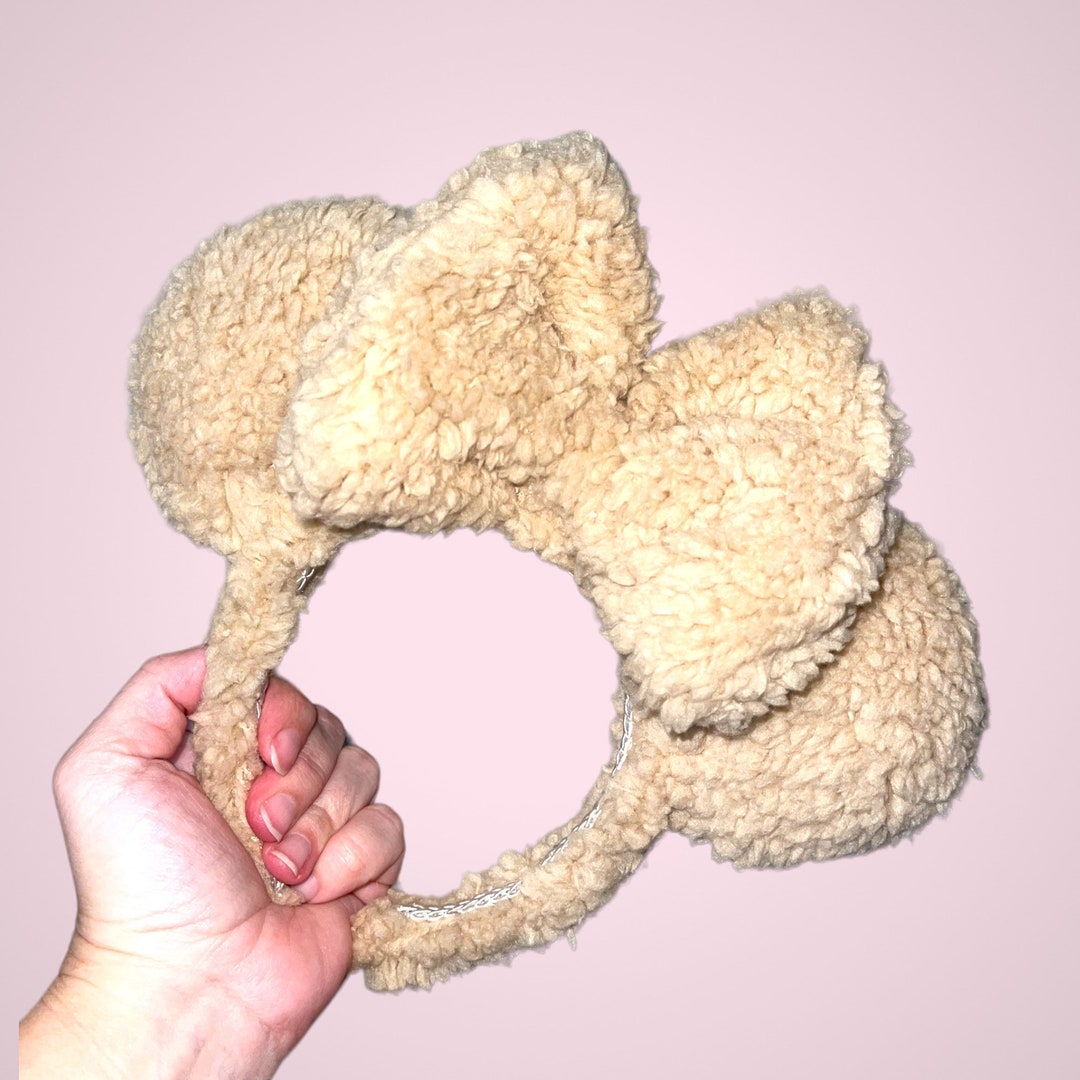 Teddy Bear Tan Neutral Sherpa Mouse Ears, Minnie Ears, Mickey Ears - Etsy