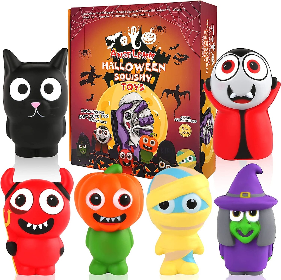 6 Pack Halloween Toys,halloween Theme Squish Toys Slow Rising Super ...