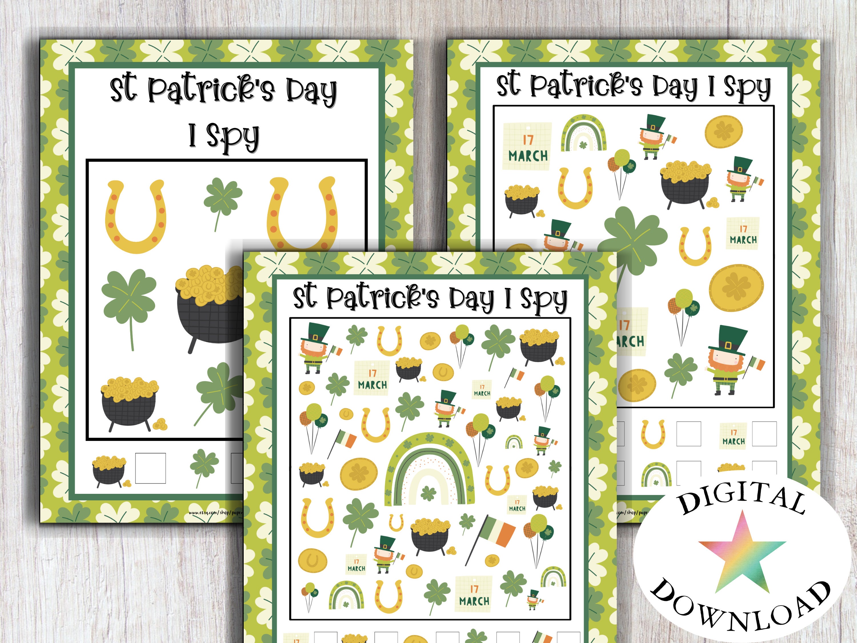 St Patrick's Day I Spy Game, 3 Different Versions - Easy to Hard ...