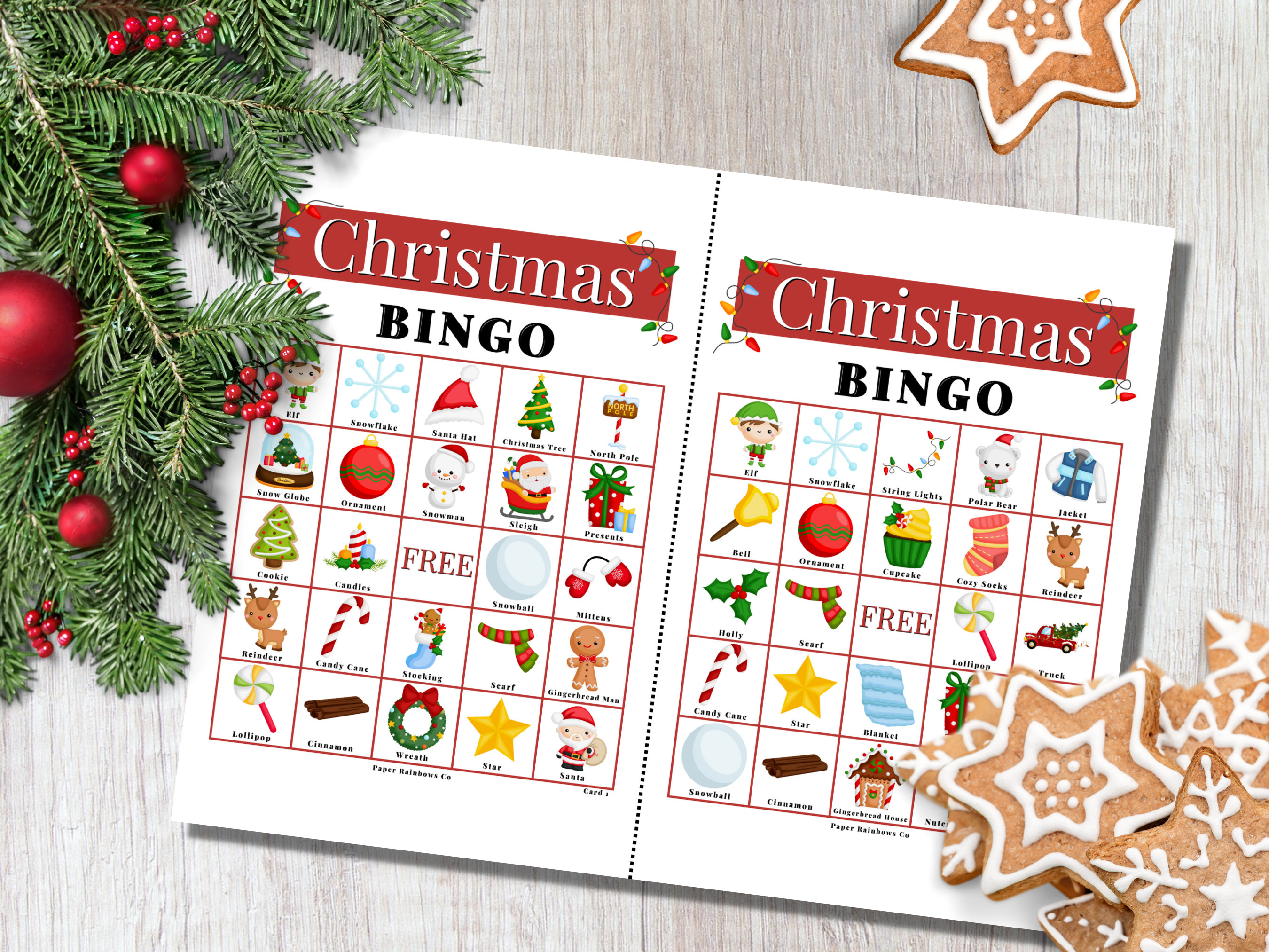 Christmas Bingo Printable 30 Bingo Cards & Markers Christmas Games ...