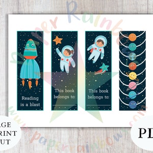 4 Outer Space Bookmarks, Printable Bookmarks for Kids, Homeschool ...