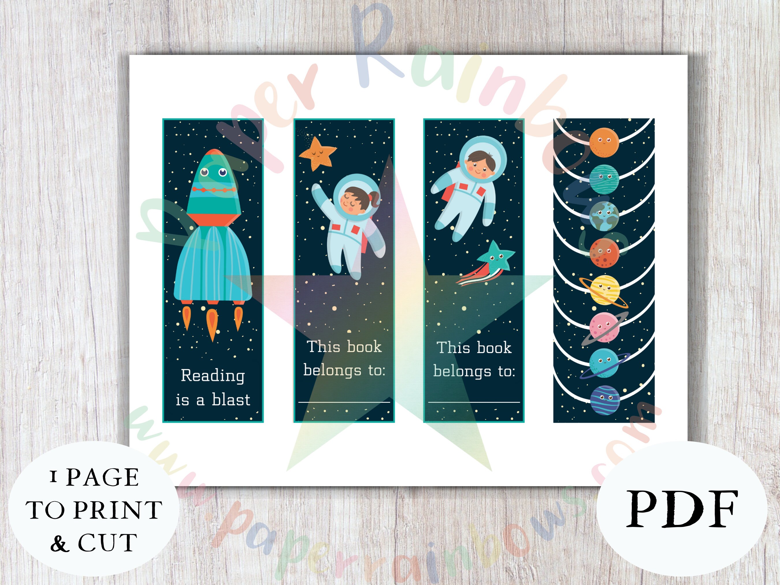 4 Outer Space Bookmarks, Printable Bookmarks for Kids, Homeschool ...