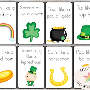 St Patrick's Day Movement Cards, St Patricks Day Classroom Activity, St ...