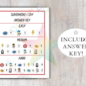 Superhero I Spy Game, 3 Different Versions - Easy to Hard, Printable ...