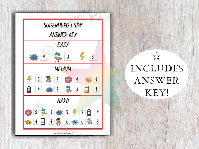 Superhero I Spy Game, 3 Different Versions - Easy to Hard, Printable ...
