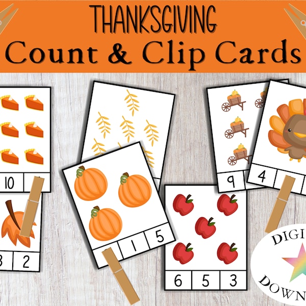 Count and Clip Cards - Etsy