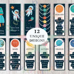 12 Space Facts Bookmarks, Printable Bookmarks for Kids, Homeschool ...