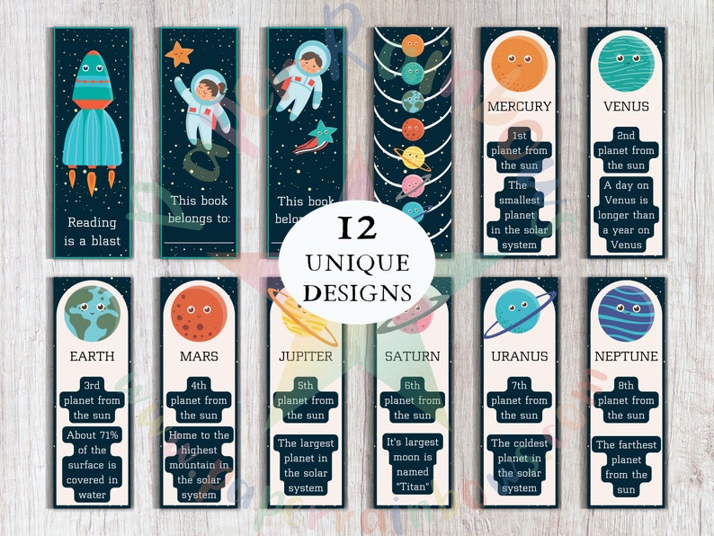 12 Space Facts Bookmarks, Printable Bookmarks for Kids, Homeschool ...