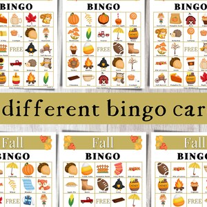 Fall Bingo Printable 30 Bingo Cards & Markers - Thanksgiving Games ...