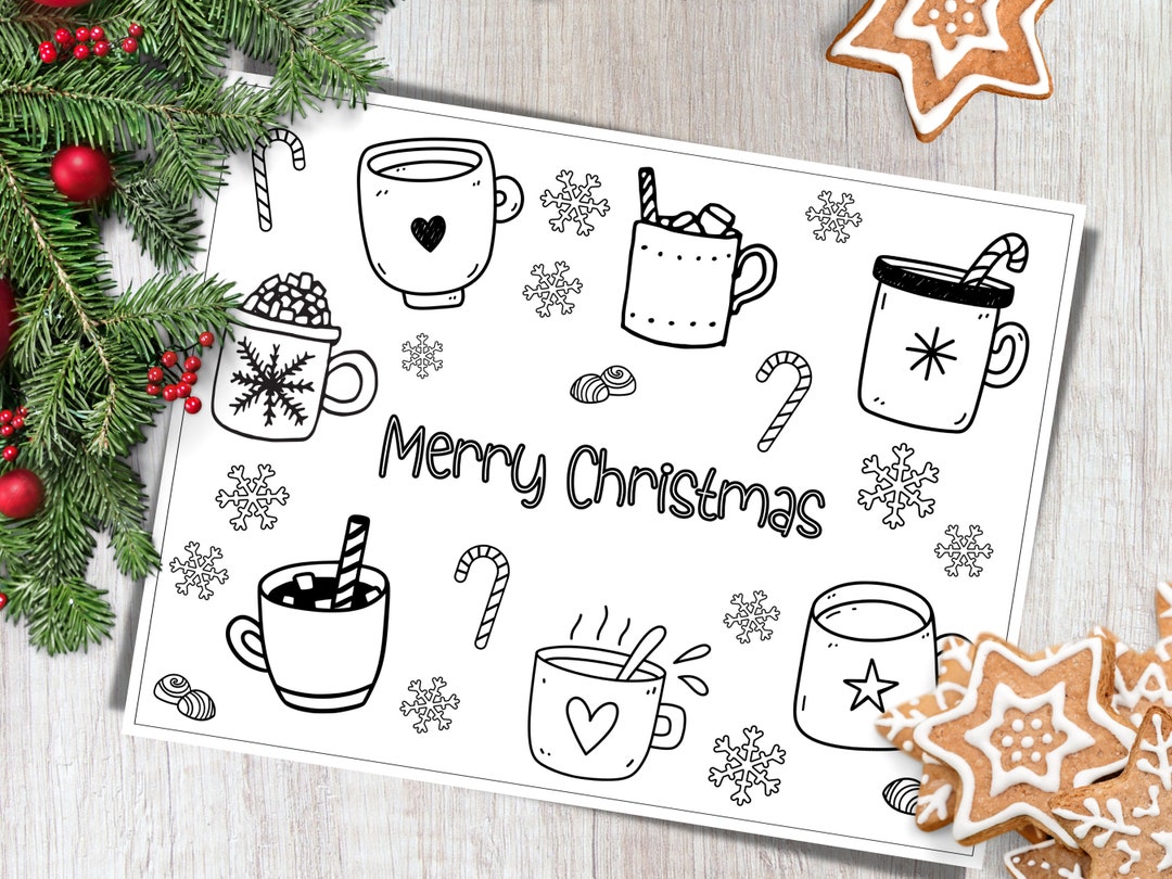 Christmas Coloring Pages for Kids - 1 Hot Cocoa Hot Chocolate Coloring ...