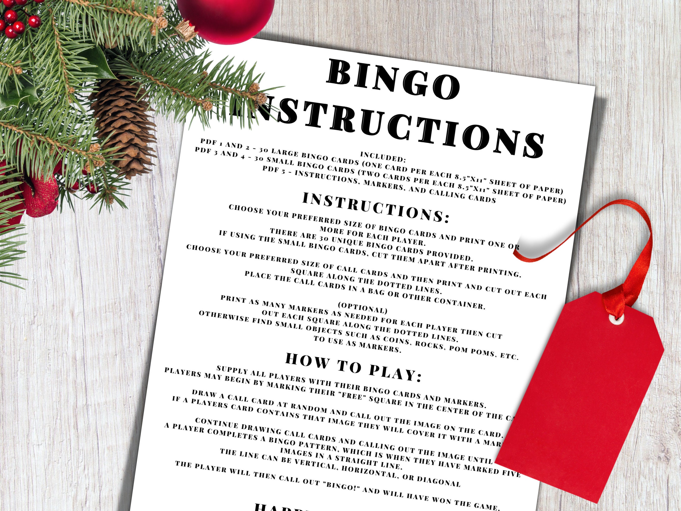 Christmas Bingo Printable 30 Bingo Cards & Markers Christmas Games ...