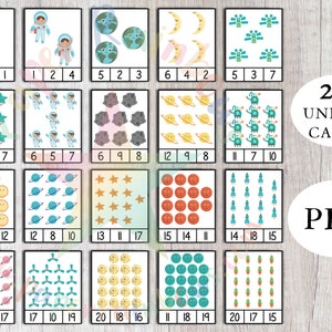 Outer Space Count & Clip Cards, Numbers 1-20, Preschool Printables ...