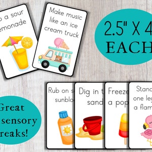 Summer Movement Cards, Summer Break Games Printable, Last Day of School ...