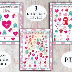 Valentine's Day I Spy Game, Valentine's Day Party Games, Printable ...