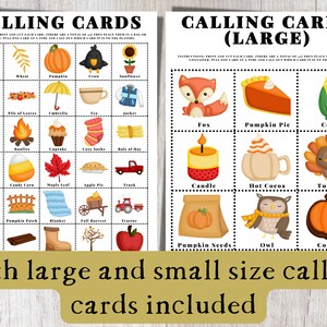 Fall Bingo Printable 30 Bingo Cards & Markers - Thanksgiving Games ...