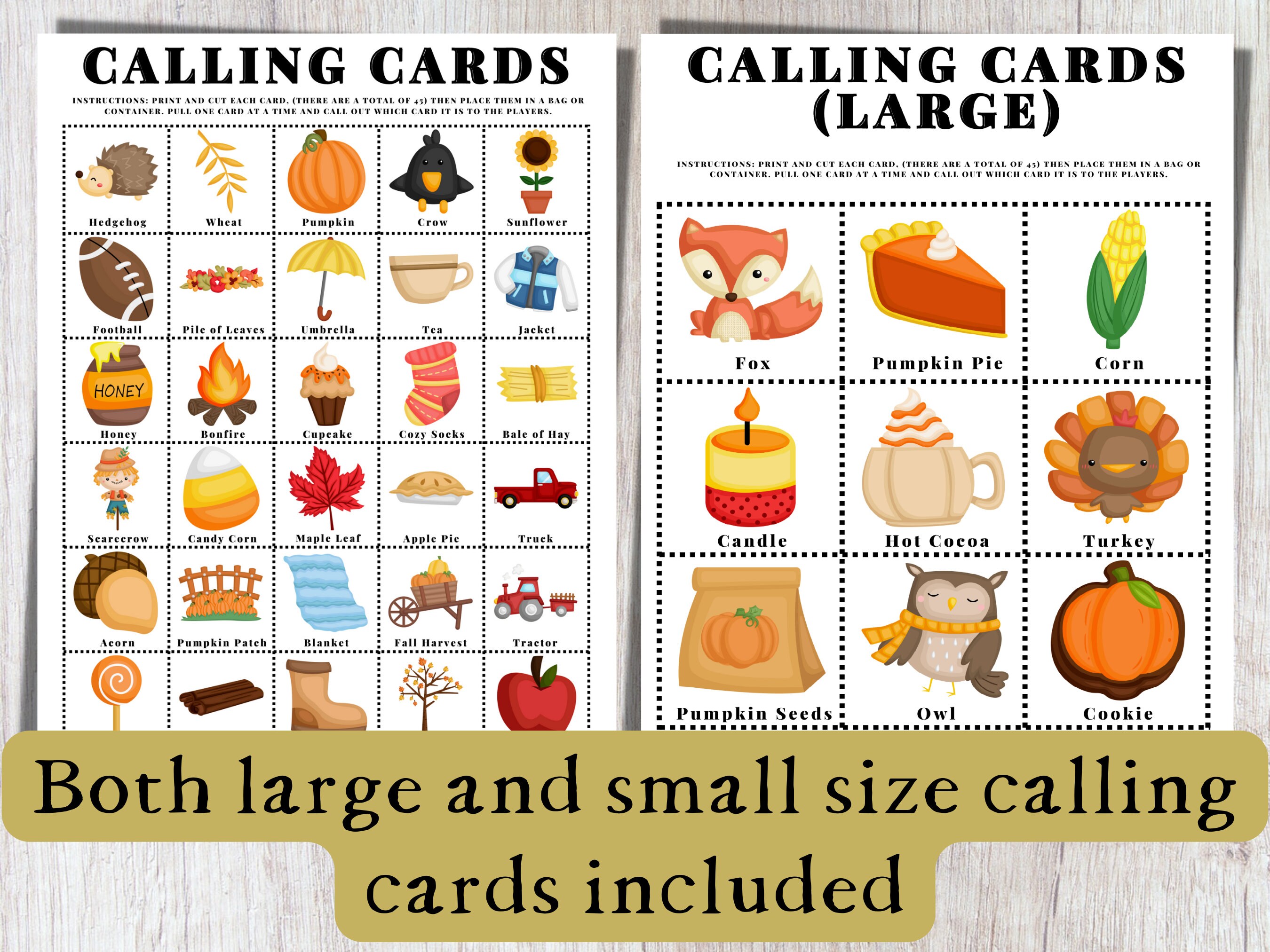Fall Bingo Printable 30 Bingo Cards & Markers - Thanksgiving Games ...