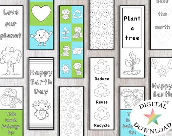 12 Earth Day Bookmarks, Printable Bookmarks for Kids, Homeschool ...