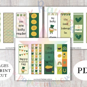 12 St Patrick's Day Bookmarks, Printable Bookmarks for Kids, Homeschool ...