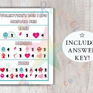 Valentine's Day I Spy Game, Valentine's Day Party Games, Printable ...