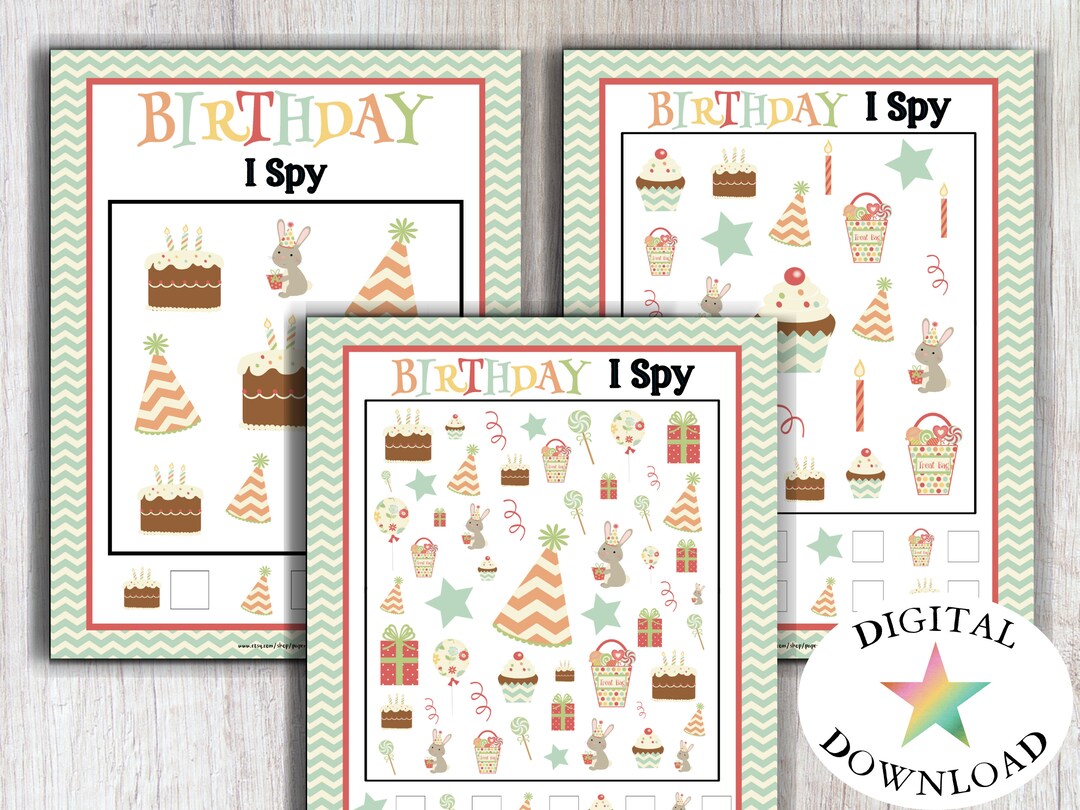 Woodland Birthday I Spy Game, 3 Different Versions - Easy to Hard ...