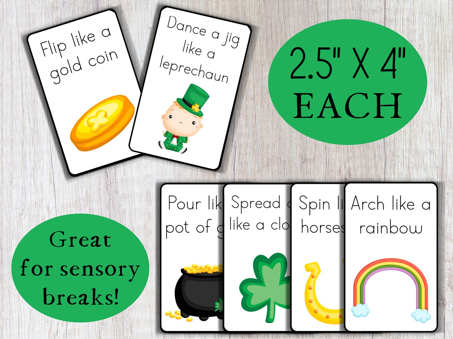 St Patrick's Day Movement Cards, St Patricks Day Classroom Activity, St ...